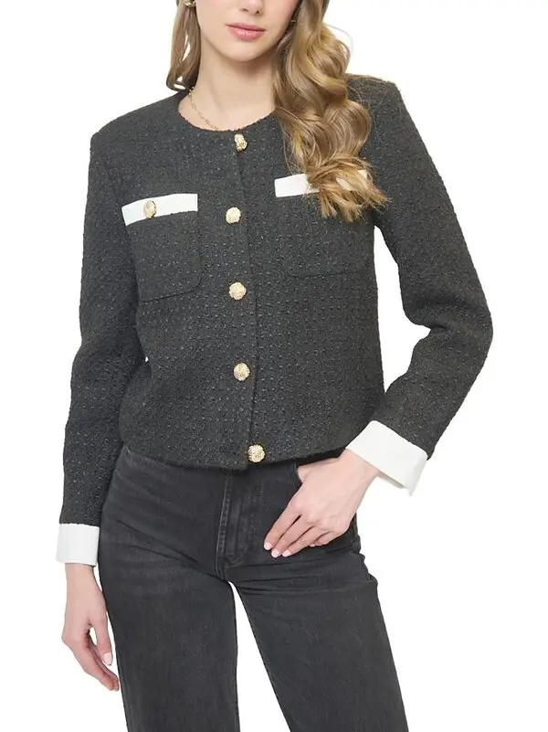 Central Park West Daphne Cuffed Jacket - Black