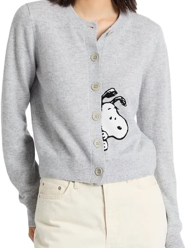 Chinti & Parker Wool-cashmere Snoopy Cardigan - Light Grey