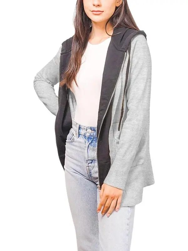 Central Park West Brynn Long Dickie Cardigan - Heather-grey