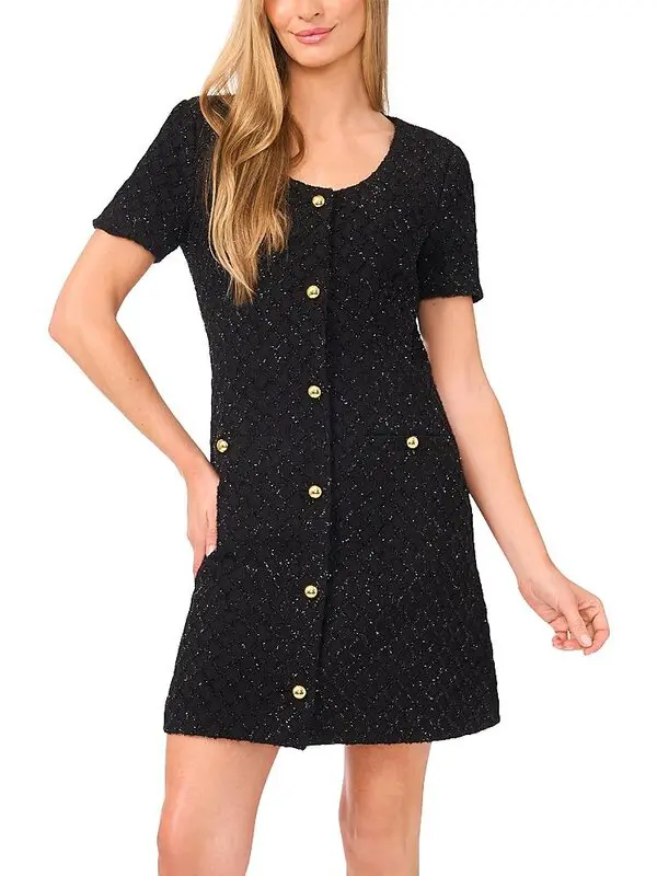 Ted Baker London Tweska Button Down Mini Dress - Rich Black