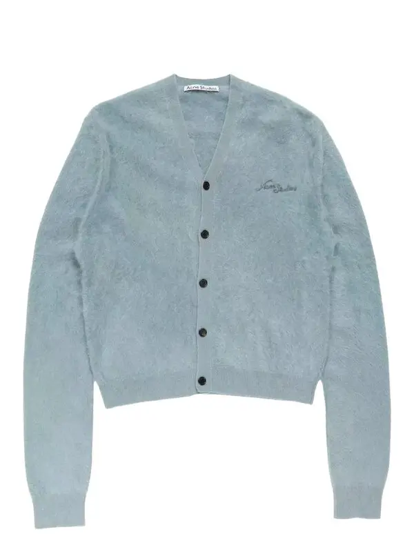 Acne Studios V-neck Fuzzy Cardigan - Blue
