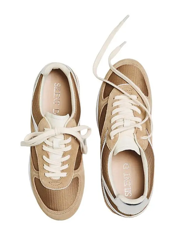 SILENT D Leather Sneakers - Beige