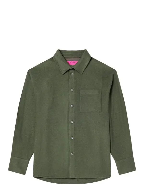 THE ELDER STATESMAN Wool, Silk And Cashmere-blend Overshirt - Green