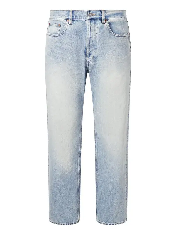 Saint Laurent Straight-leg Distressed Jeans - Blue