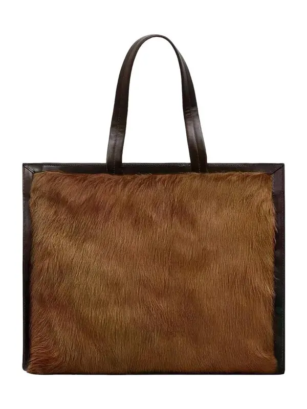 Andersson Bell Fur-panelled Tote Bag - Brown