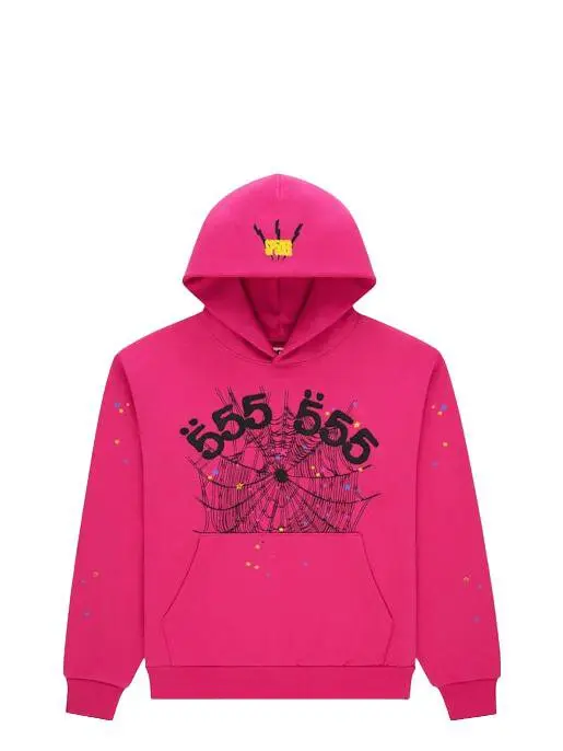 SP5DER Angel Number Hoodie - Pink