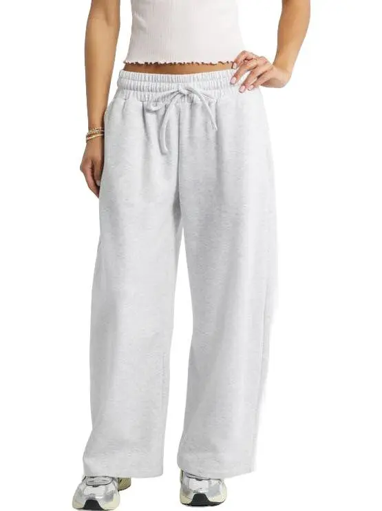 Bp. Barrel Leg Fleece Sweatpants - Grey Fog Heather