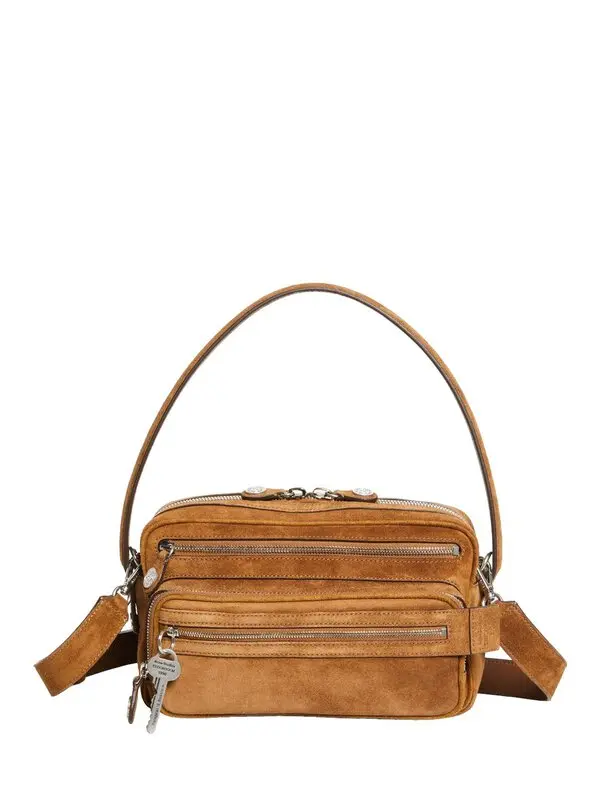 Acne Studios Camero Party Suede Shoulder Bag - Cognac Brown