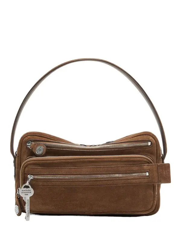 Acne Studios Camero Party Suede Shoulder Bag - Cognac Brown