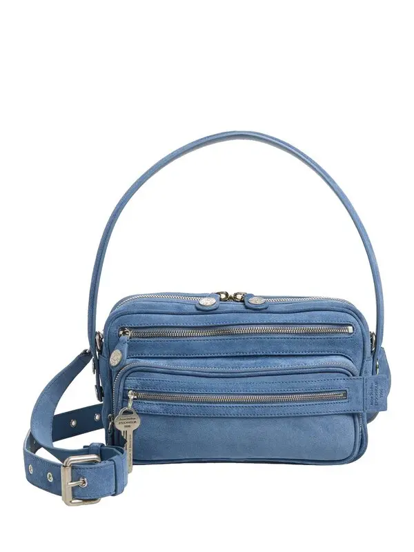 Acne Studios Camero Party Suede Shoulder Bag - Denim Blue