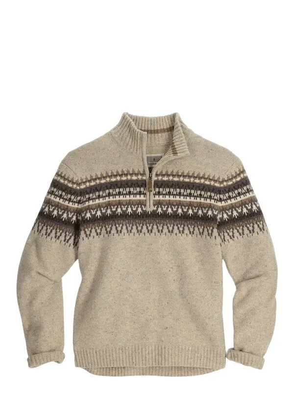 Royal Robbins Arch Rock Quarter Zip Merino Wool Pullover - Sandstone Kirkwood Print
