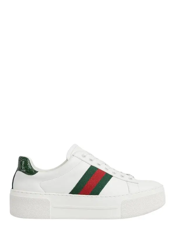 Gucci Ace Low Top Sneakers - White/bottle Green