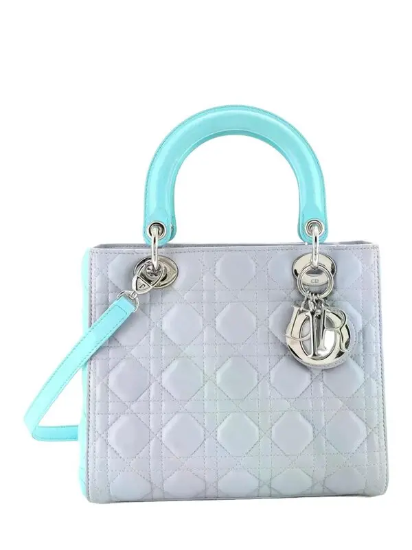 Dior Bicolor Lady Medium Shoulder Bag - Blue
