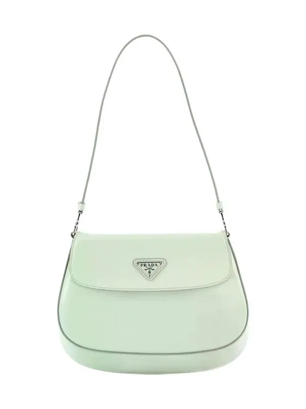 Prada Cleo Flap Shoulder Bag Spazzolato Leather Small - Green