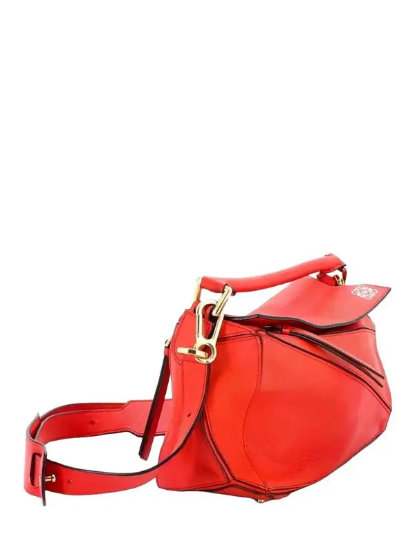 Loewe Puzzle Small Leather Satchel - Red