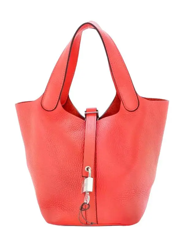 Hermès Picotin Lock Clemence Pm Bucket Bag - Red