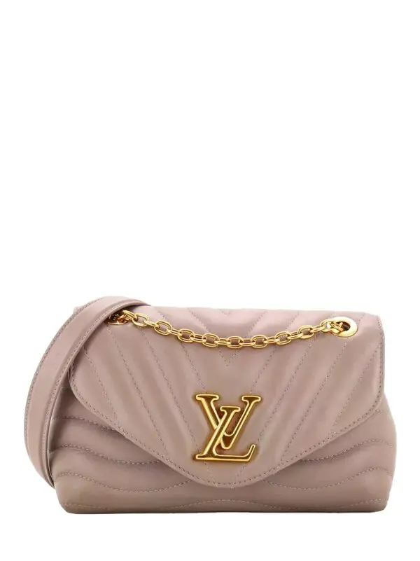 LOUIS VUITTON New Wave Chain Bag Mm Quilted Leather Crossbody - Neutrals