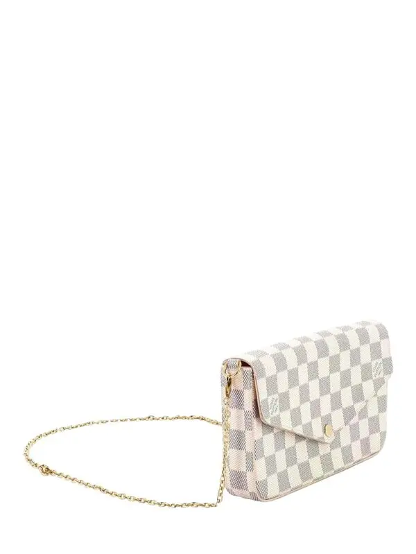 LOUIS VUITTON Felicie Pochette Damier - White