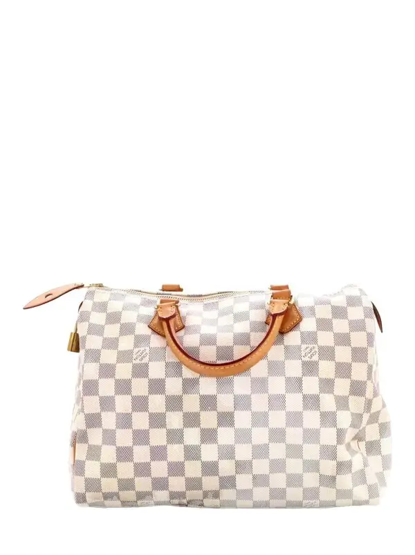 LOUIS VUITTON Speedy Handbag Damier 30 Satchel - White