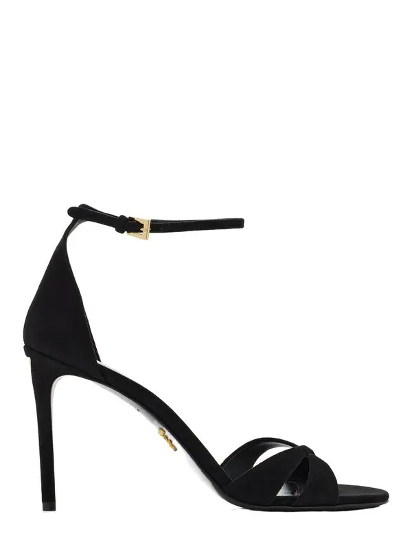 Prada Suede Stiletto Sandals - Black