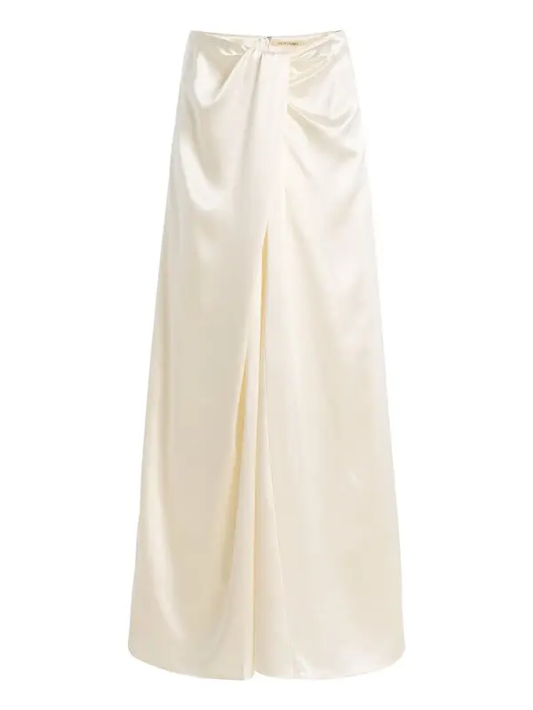 HEIRLOME Leticia Silk Maxi Skirt - Ivory
