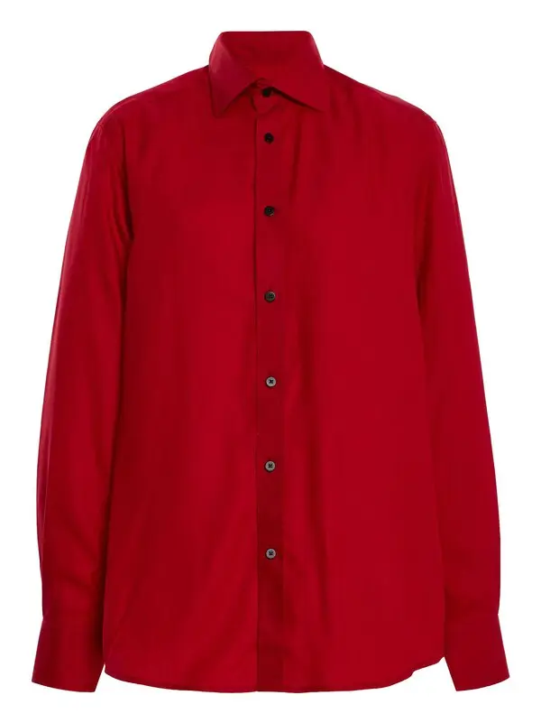 WITH NOTHING UNDERNEATH Boyfriend Shirt - Red