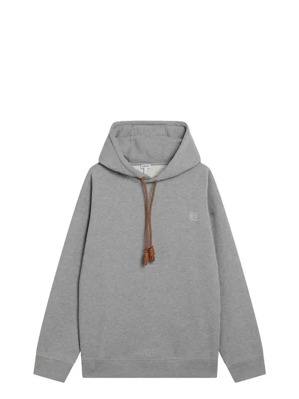 Loewe Loopback Cotton Fleece Hoodie - Grey
