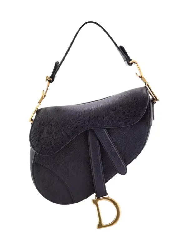 Dior Saddle Handbag Leather Mini Shoulder Bag - Black