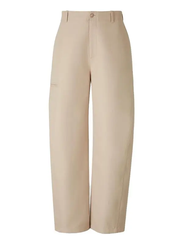 Givenchy Wide Leg Cotton Twill Trousers - Beige
