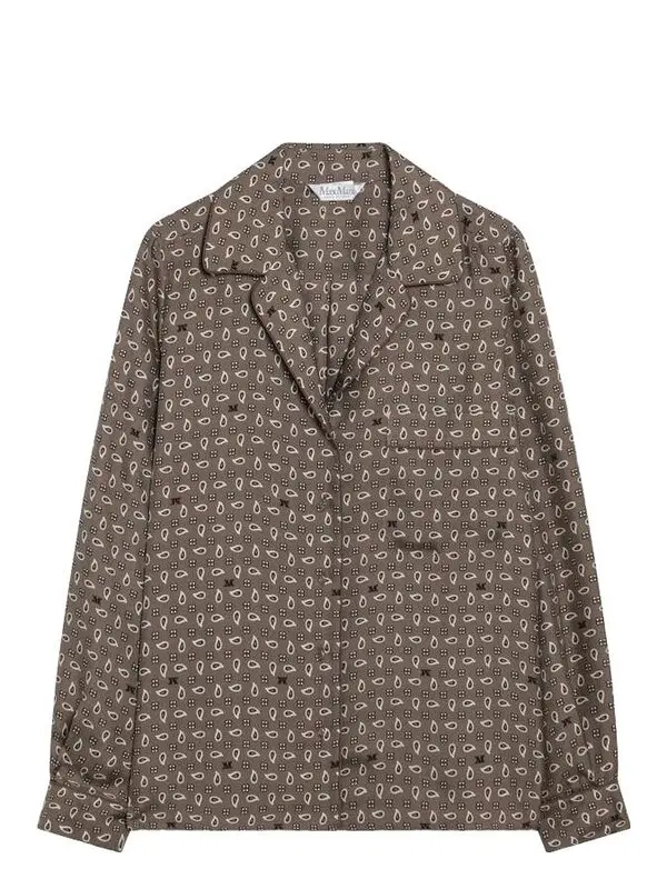 Max Mara Printed Silk Twill Shirt - Brown