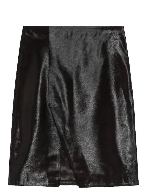 Loulou De Saison Myra Pony-effect Leather Skirt - Brown