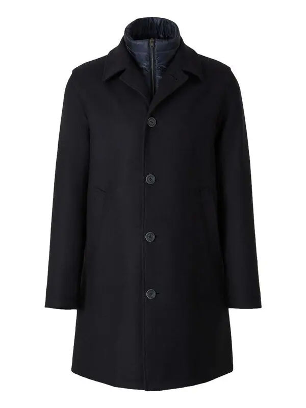 Herno Long Wool Coat - Midnight Blue