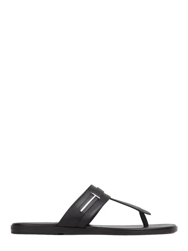 TOM FORD Leather T-bar Sandals - Black