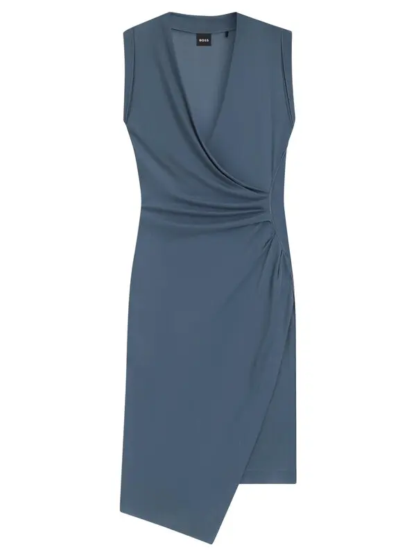 BOSS Gathered Wrap Dress - Light Blue