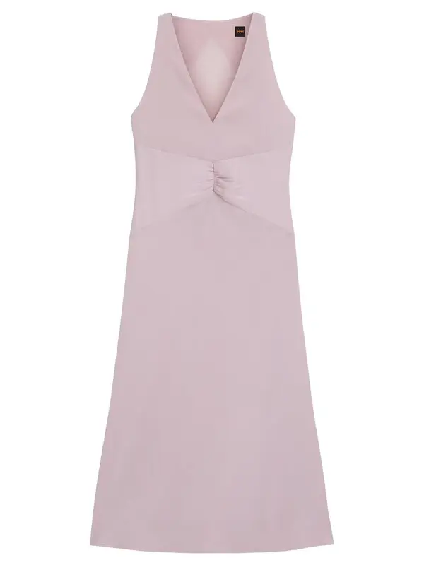 BOSS Crinkle Satin Gathered-front Dress - Light Purple