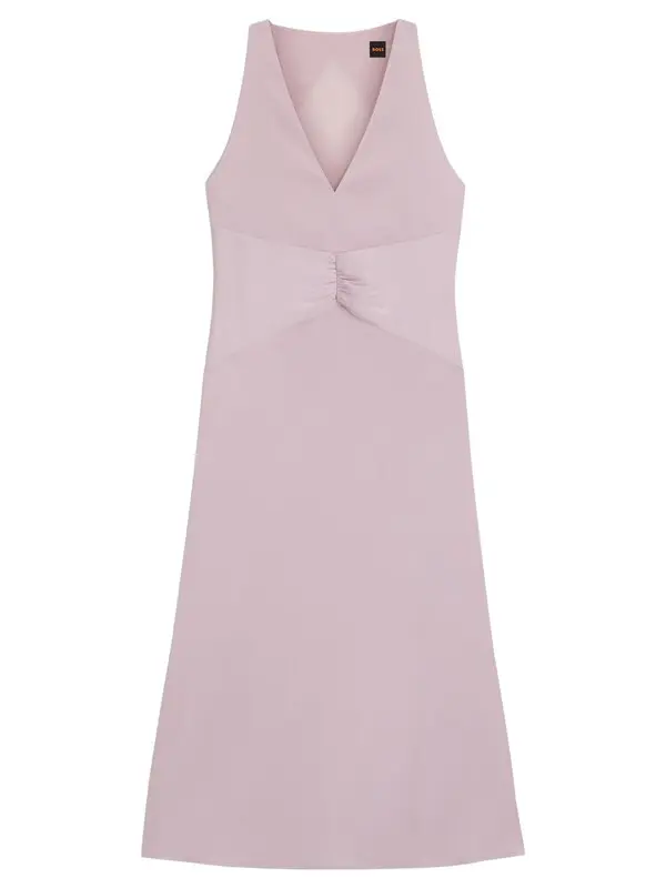 BOSS Crinkle Satin Gathered-front Dress - Light Purple