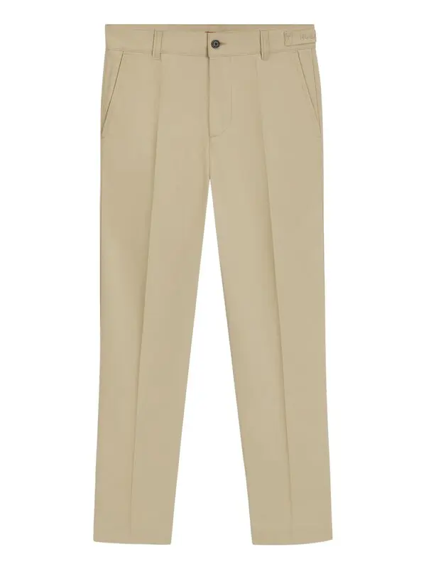 Hugo Slim-fit Chinos In Mercerised Cotton Twill - Beige