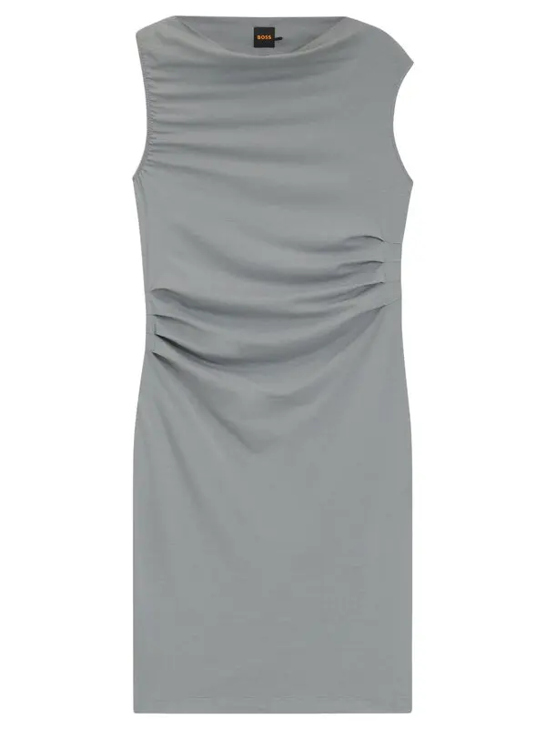 BOSS Asymmetric-neckline Dress - Grey