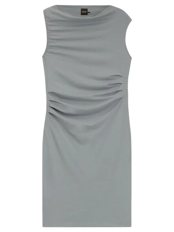 BOSS Asymmetric-neckline Dress - Grey