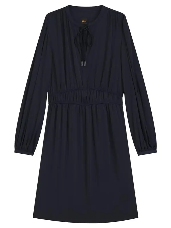 BOSS Gathered Mini Dress - Dark Blue