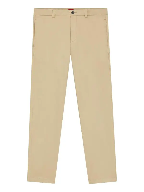 Hugo Slim-fit Stretch-cotton Gabardine Trousers - Beige