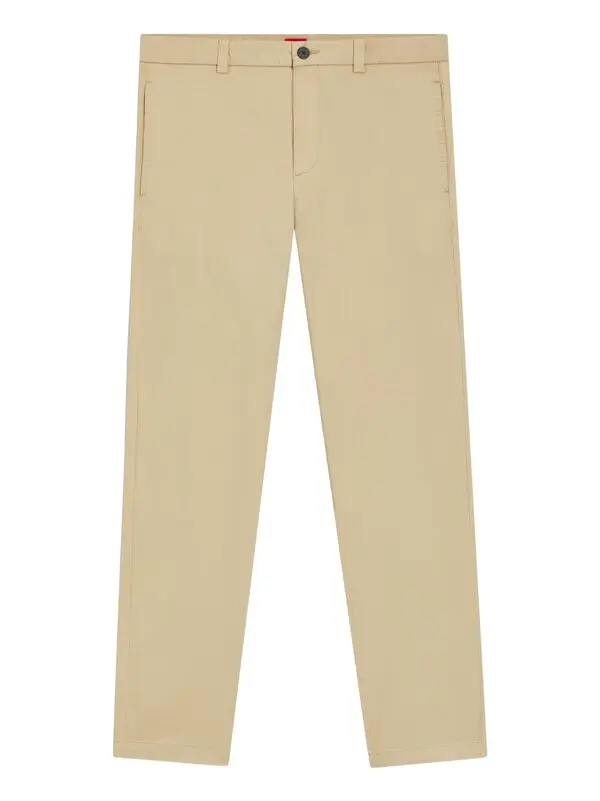 Hugo Slim-fit Stretch-cotton Gabardine Trousers - Beige