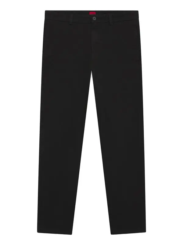 Hugo Slim-fit Stretch-cotton Gabardine Trousers - Black