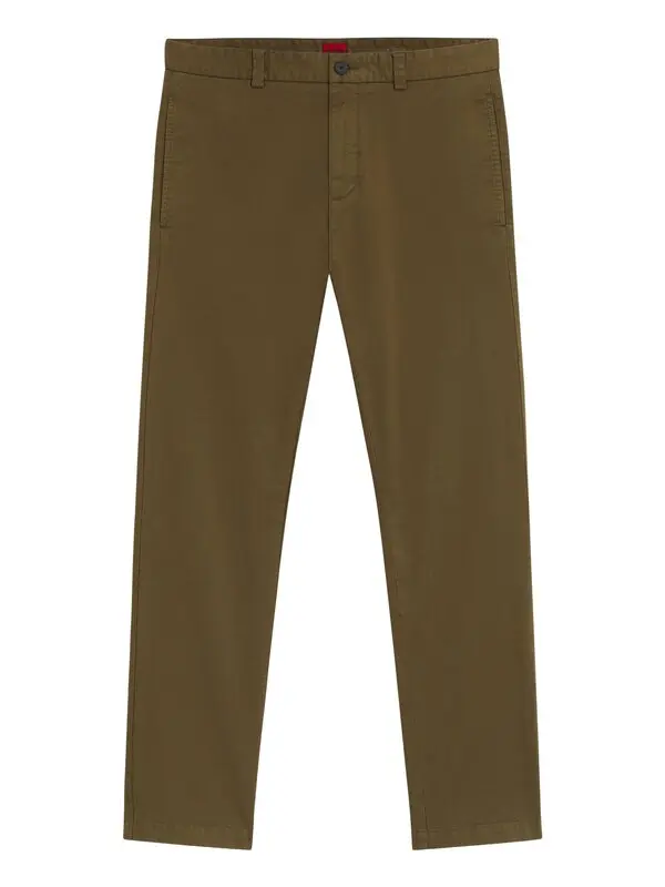 Hugo Slim-fit Stretch-cotton Gabardine Trousers - Light Green