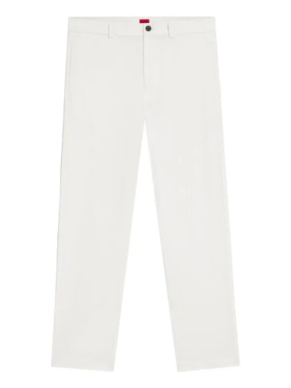 Hugo Slim-fit Stretch-cotton Gabardine Trousers - White