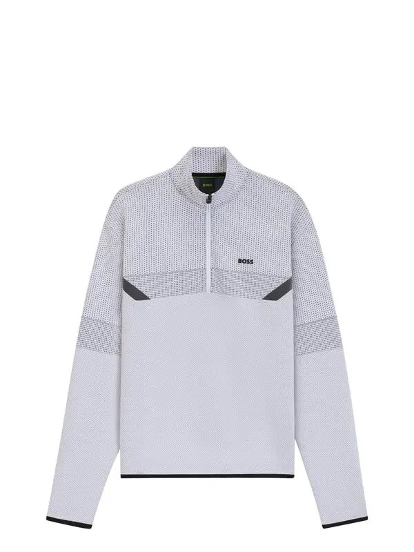 BOSS Relaxed-fit Quilted Jacquard Sweatshirt - White