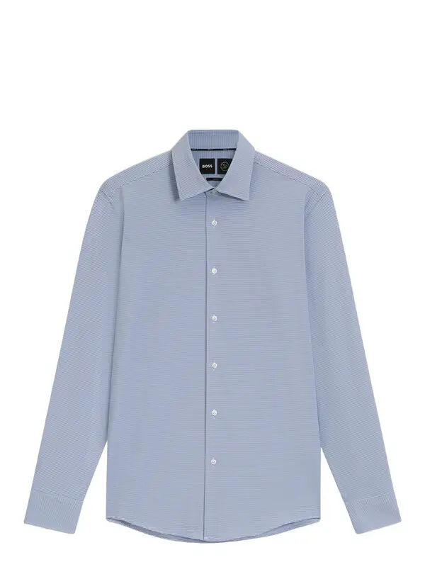 BOSS Slim-fit Shirt In Italian Performance-stretch Fabric - Light Blue