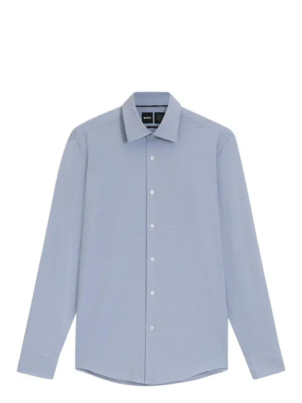 BOSS Slim-fit Shirt In Italian Performance-stretch Fabric - Light Blue