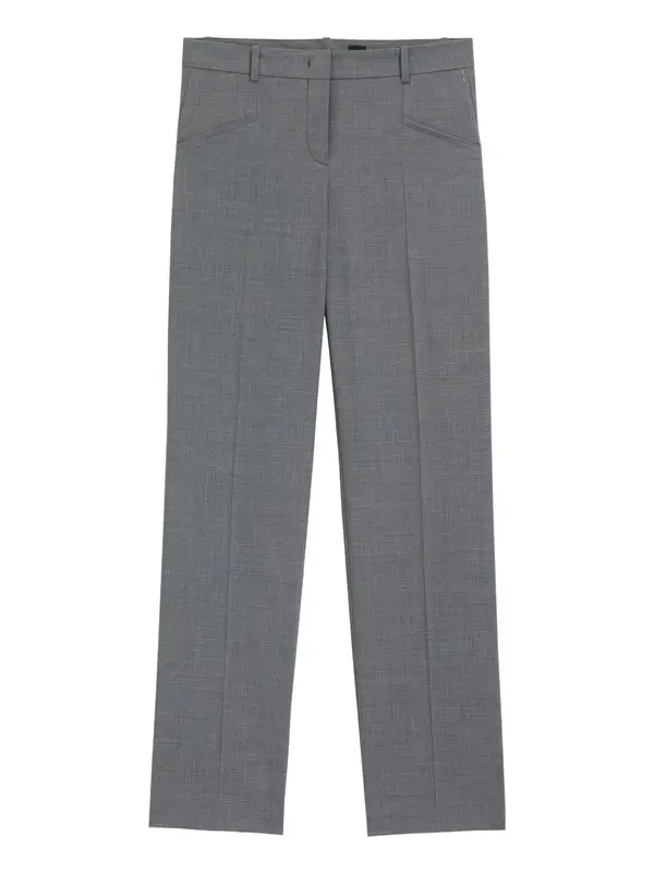 BOSS Melange Relaxed-fit Trousers - Dark Grey