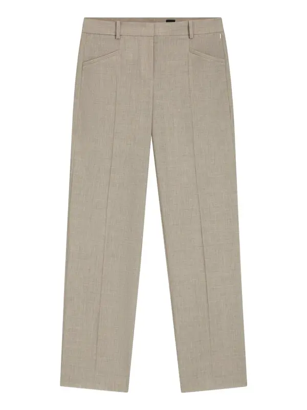 BOSS Melange Relaxed-fit Trousers - Light Beige